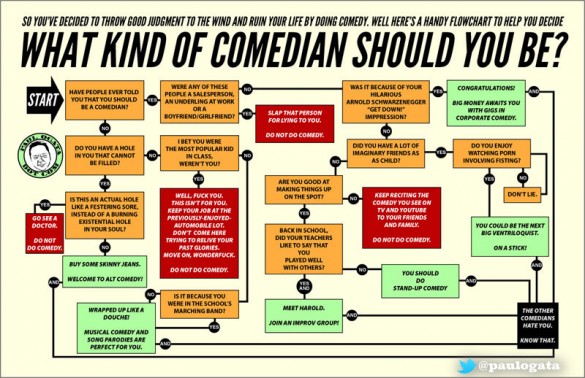 What Kind of Comedian Should You Be? A flowchart, by Paul Ogata – The ...