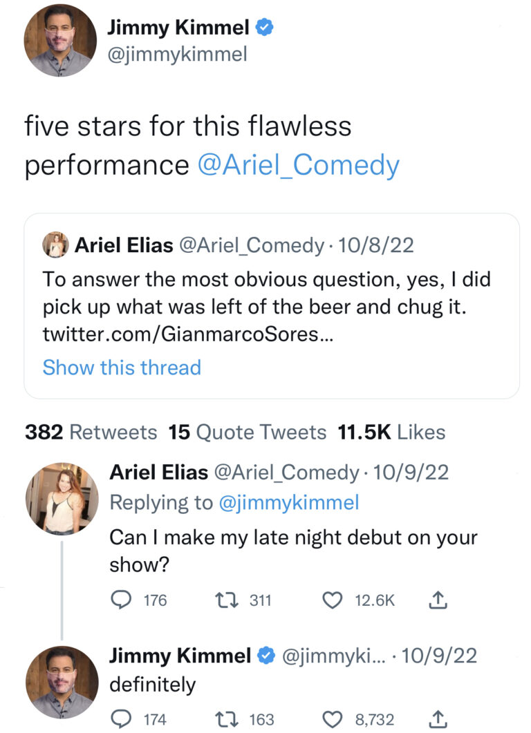 Ariel Elias on Jimmy Kimmel Live – The Comic's Comic